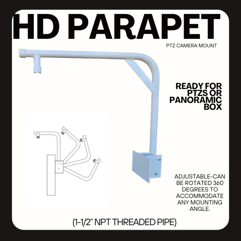 Heavy Duty Parapet Wall Security Camera Mount, StrongPoles